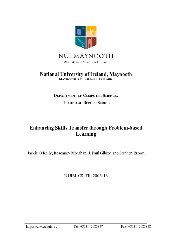 (PDF) Enhancing Skills Transfer through Problem-based Learning ...