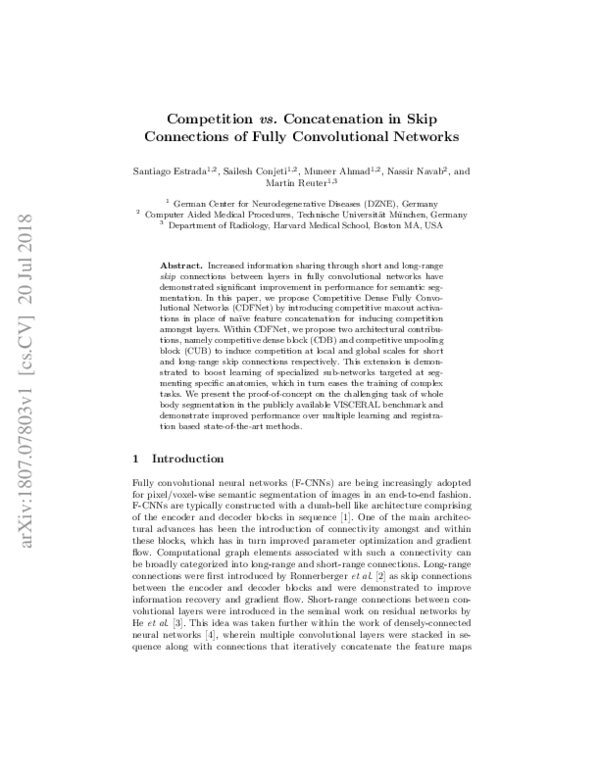 (PDF) Competition vs. Concatenation in Skip Connections of Fully ...