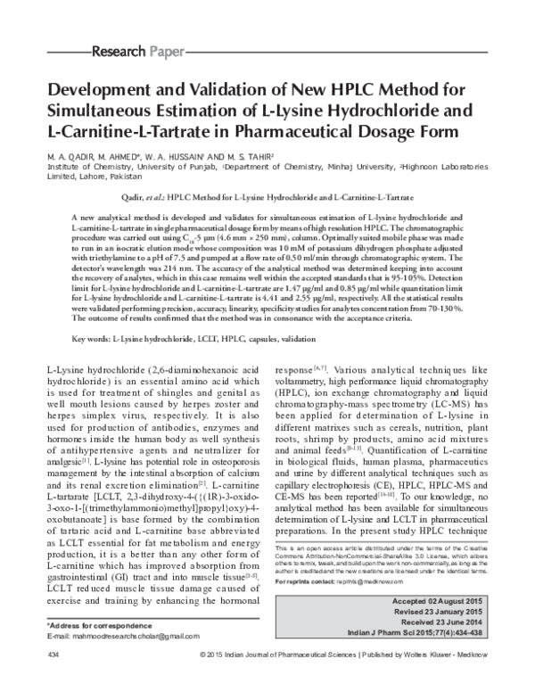 Pdf Development And Validation Of A New Hplc Method For Determination Of Lamotrigine And