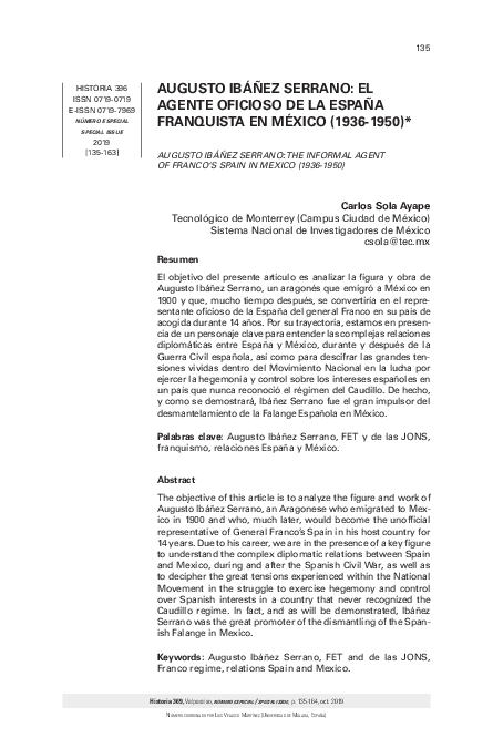 (PDF) Augusto Ibáñez Serrano: El Agente Oficioso De La España ...