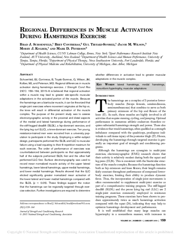(PDF) Regional differences in muscle activation during hamstrings exercise