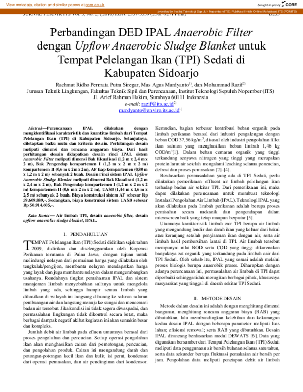 (PDF) Perbandingan DED IPAL Anaerobic Filter dengan Upflow Anaerobic ...