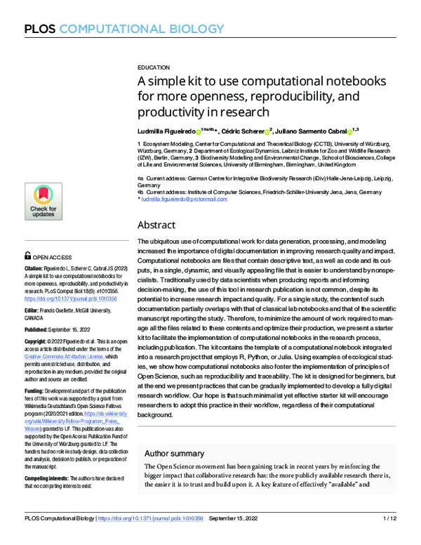 (PDF) A simple kit to use computational notebooks for more openness ...
