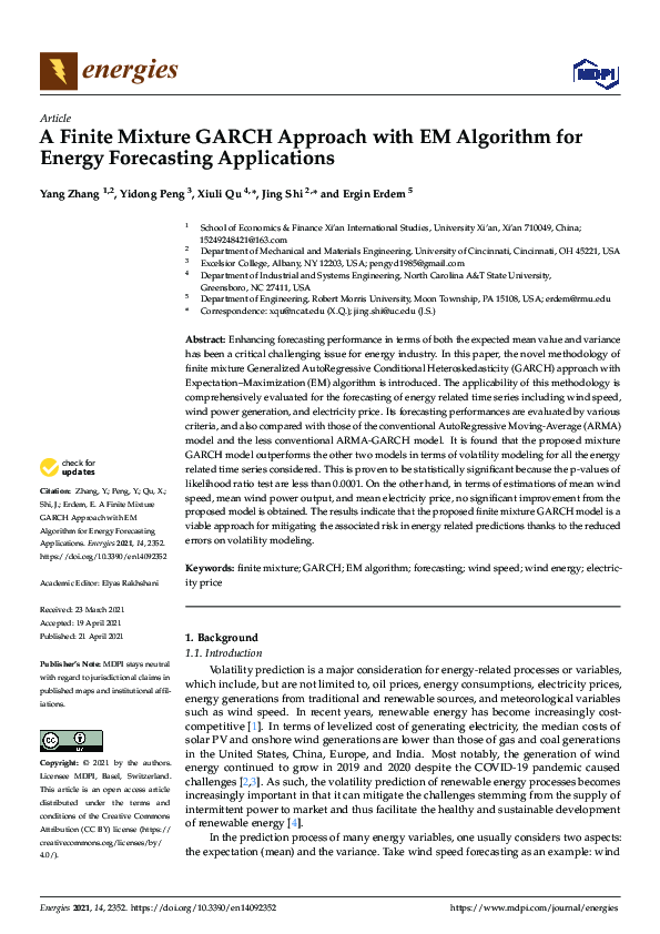 (PDF) A Finite Mixture GARCH Approach with EM Algorithm for Energy ...