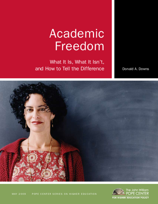 (PDF) Academic Freedom: What It Is, What It Isn't, and How to Tell the ...