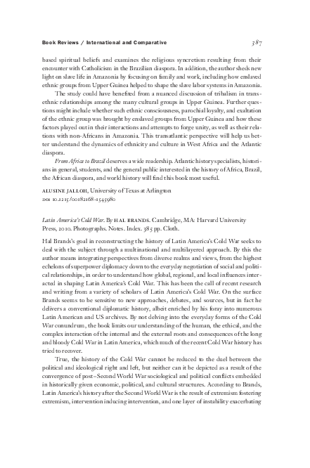(PDF) Latin America's Cold War