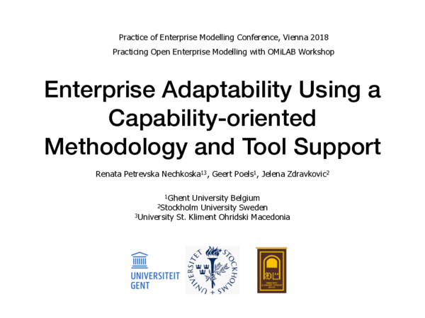 (PDF) Enterprise Adaptability Using a Capability-oriented Methodology and Tool Support