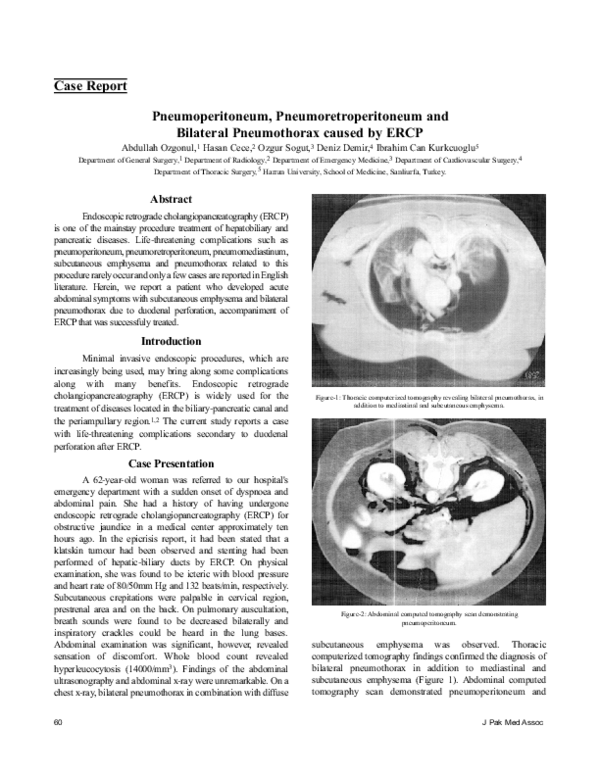 (PDF) Pneumoperitoneum, pneumoretroperitoneum and bilateral ...