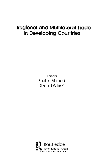 (PDF) Regional and Multilateral Trade in Developing Countries | Shahid ...