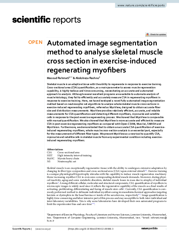 (PDF) MyoView: Fully-automated image segmentation method to analyse ...
