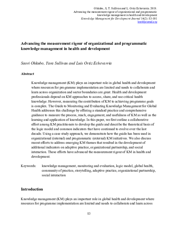 (PDF) Advancing the measurement rigour of organizational and ...