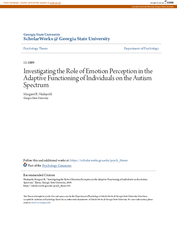 (PDF) Investigating the Role of Emotion Perception in the Adaptive ...