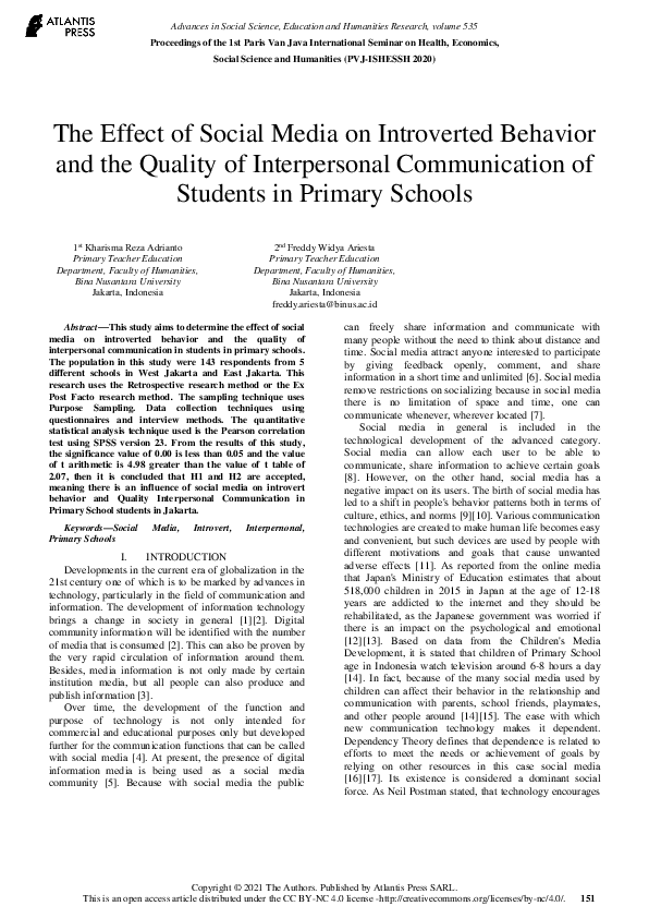 (PDF) The Effect of Social Media on Introverted Behavior and the ...