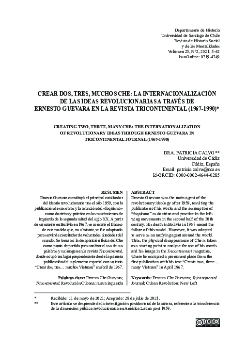 (PDF) Crear Dos, Tres, Muchos Che: La Internacionalización De Las Ideas ...