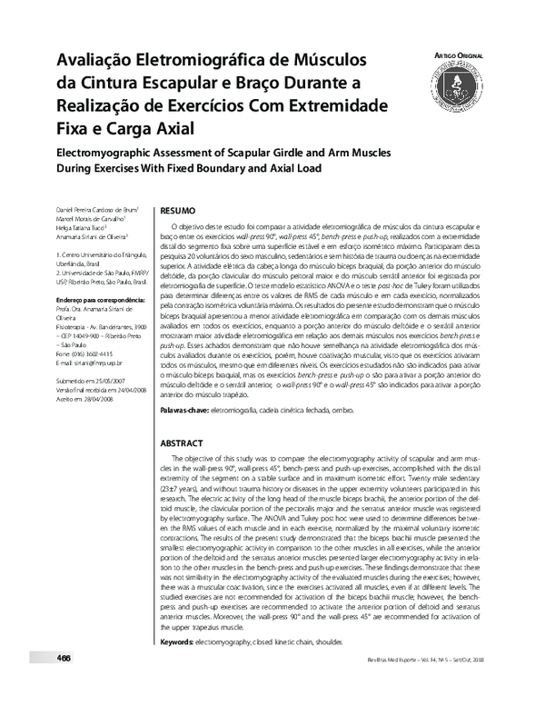 (PDF) Avaliação eletromiográfica de músculos da cintura escapular e ...