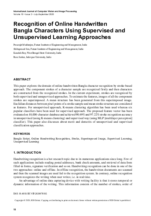 (PDF) Recognition of Online Handwritten Bangla Characters Using ...
