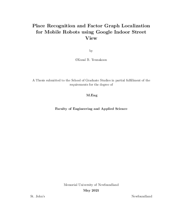 Pdf Place Recognition And Factor Graph Localization For Mobile Robots