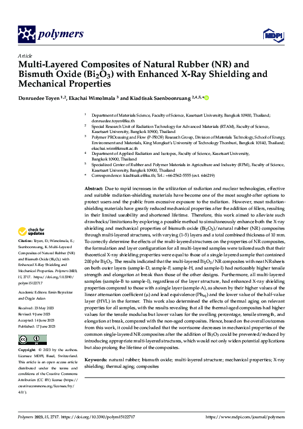(PDF) Multi-Layered Composites of Natural Rubber (NR) and Bismuth Oxide ...