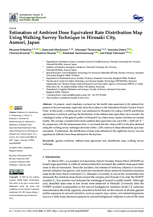 (PDF) Estimation of Ambient Dose Equivalent Rate Distribution Map Using ...