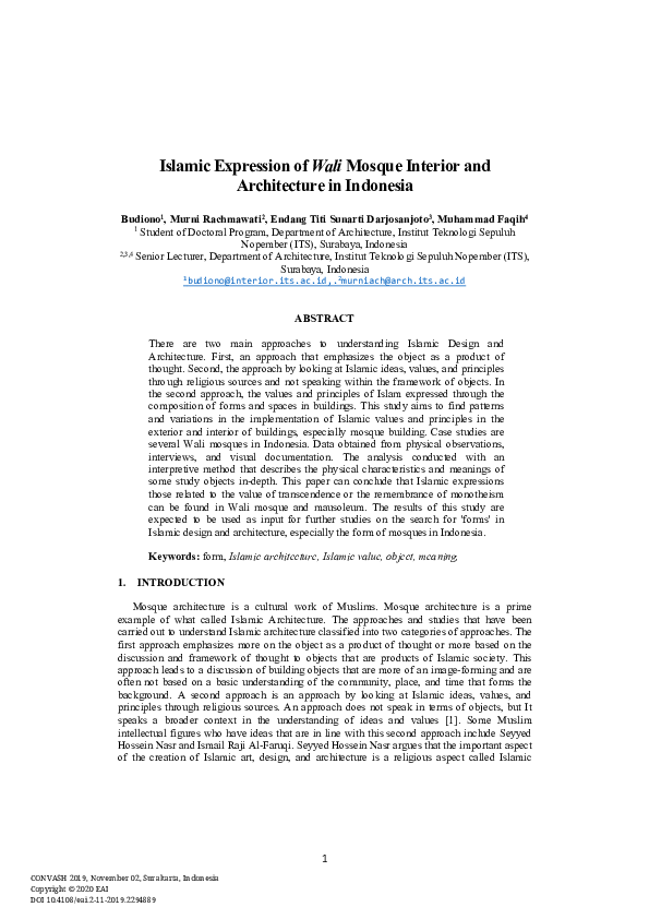 (PDF) Islamic Expression of Wali Mosque Interior and Architecture in ...