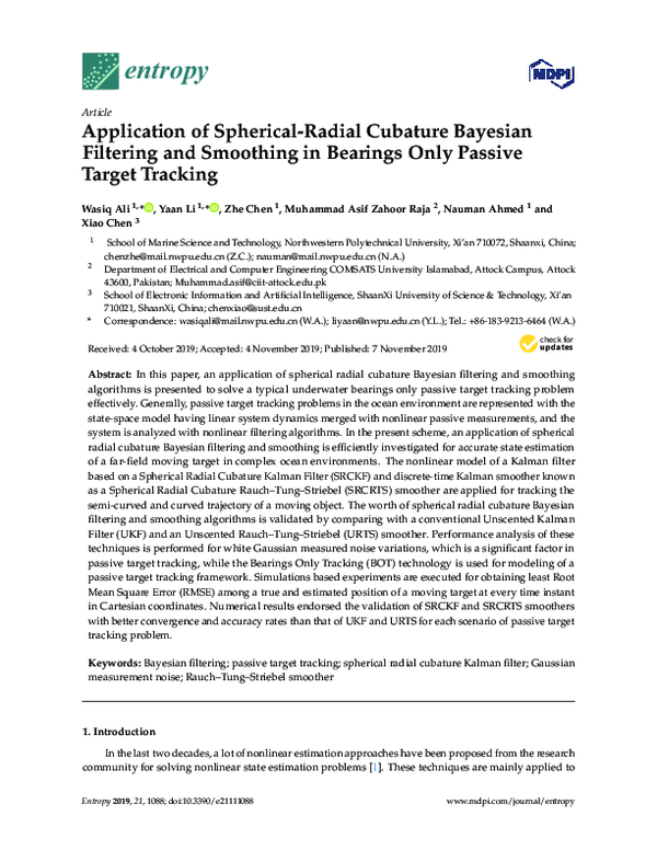 (PDF) Application of Spherical-Radial Cubature Bayesian Filtering and Smoothing in Bearings Only ...
