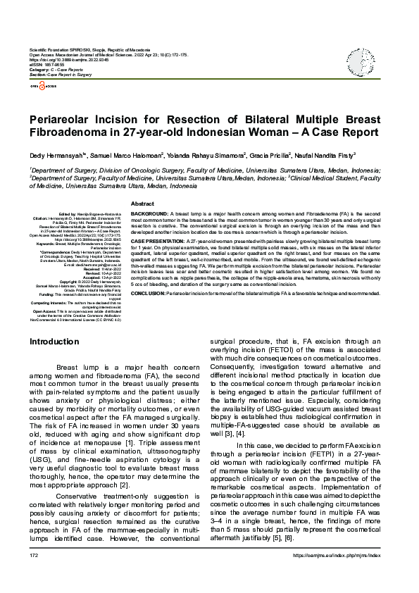 (PDF) Periareolar Incision for Resection of Bilateral Multiple Breast ...