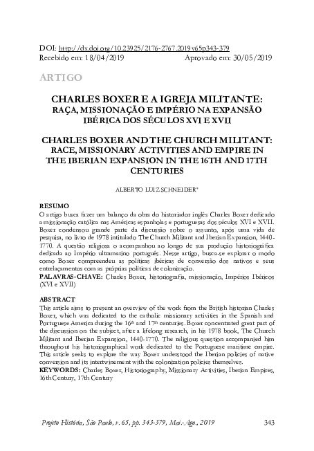 (PDF) Charles Boxer e a Igreja Militante: Raça, Missionação e Império ...