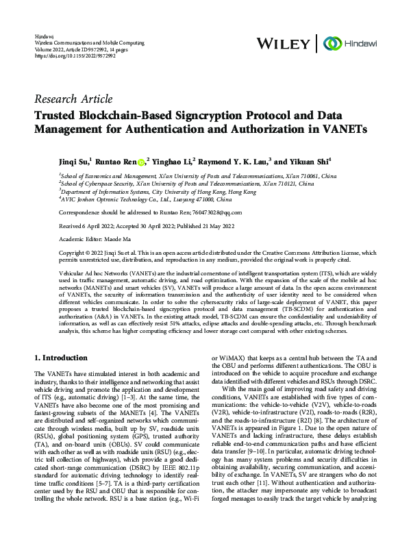(PDF) Trusted Blockchain-Based Signcryption Protocol and Data Management for Authentication and ...