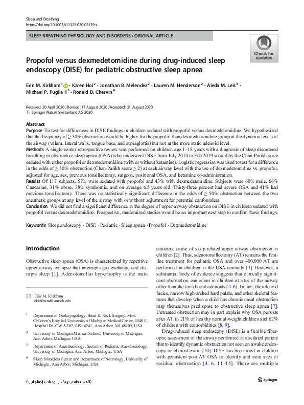 (PDF) Propofol versus dexmedetomidine during drug-induced sleep ...