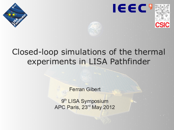 (PDF) Closed loop simulations of the thermal experiments in LISA Pathfinder