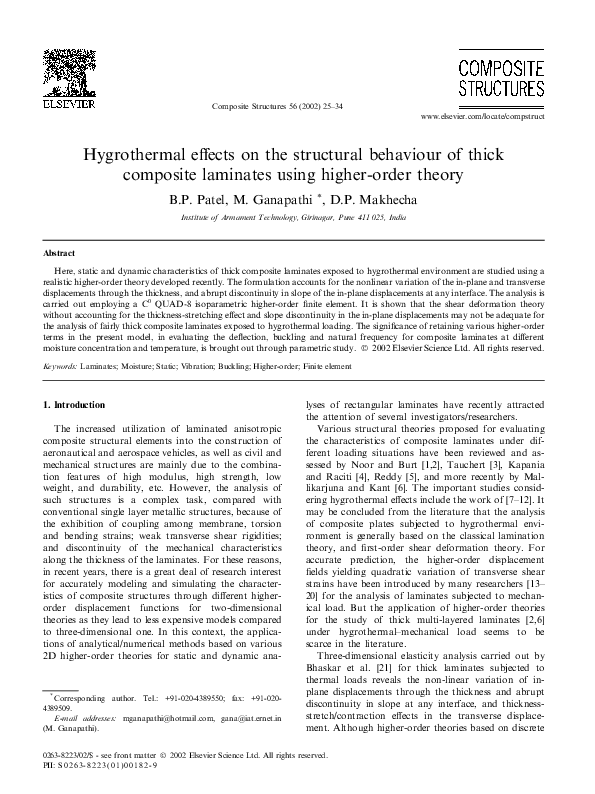 (PDF) Hygrothermal effects on the structural behaviour of thick ...