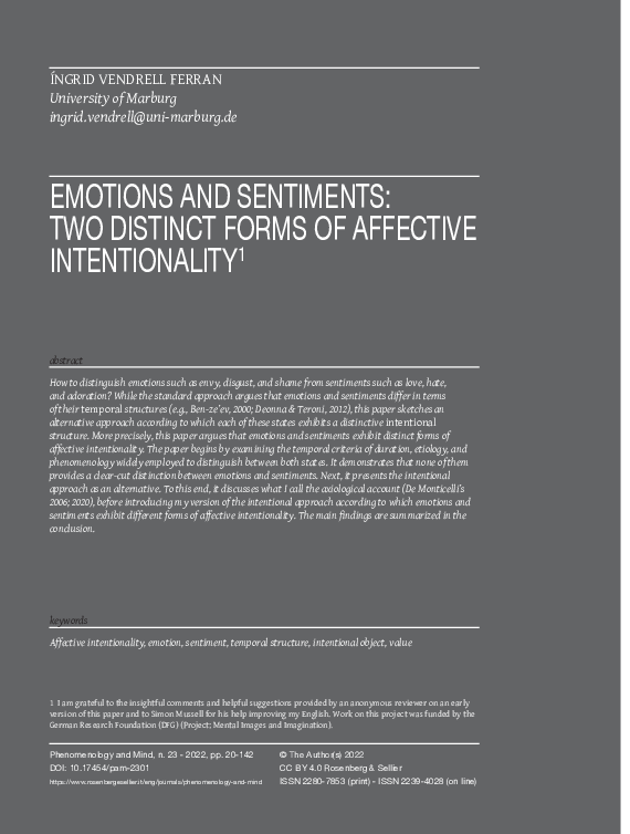 (PDF) Emotions and Sentiments: Two Distinct Forms of Affective ...