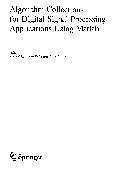(PDF) Algorithm Collections for Digital Signal Processing Applications ...