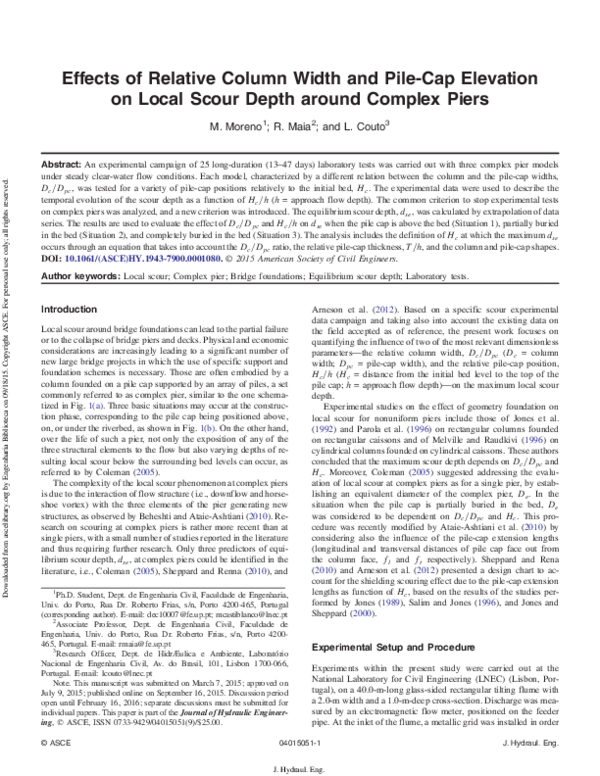 (PDF) Effects of Relative Column Width and Pile-Cap Elevation on Local ...