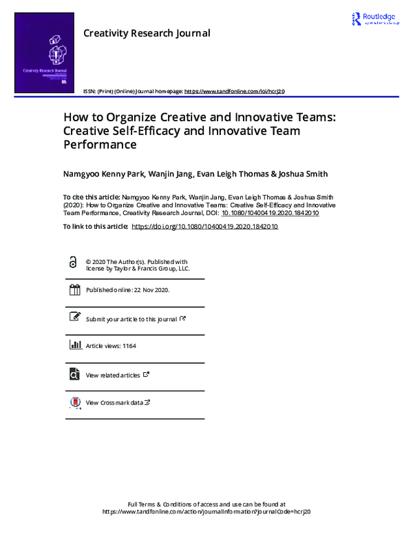 (PDF) How to Organize Creative and Innovative Teams: Creative Self ...