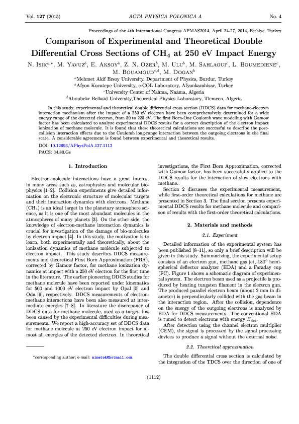 (PDF) Comparison of Experimental and Theoretical Double Differential ...