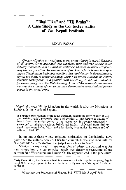 (PDF) Bhai-Tika and “Tij Braka”: A Case Study in the Contextualization ...