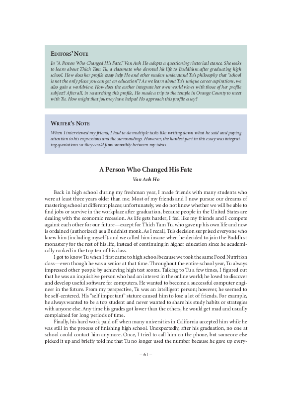 (PDF) Profile: A Person Who Changed His Fate
