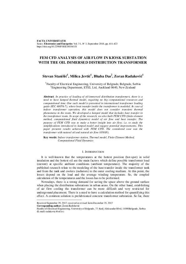 (PDF) Fem CFD analysis of air flow in kiosk substation with the oil ...