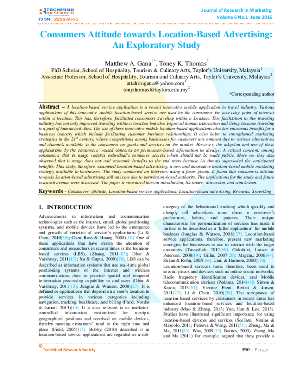 (PDF) Consumers Attitude Towards Location-Based Advertising: An ...