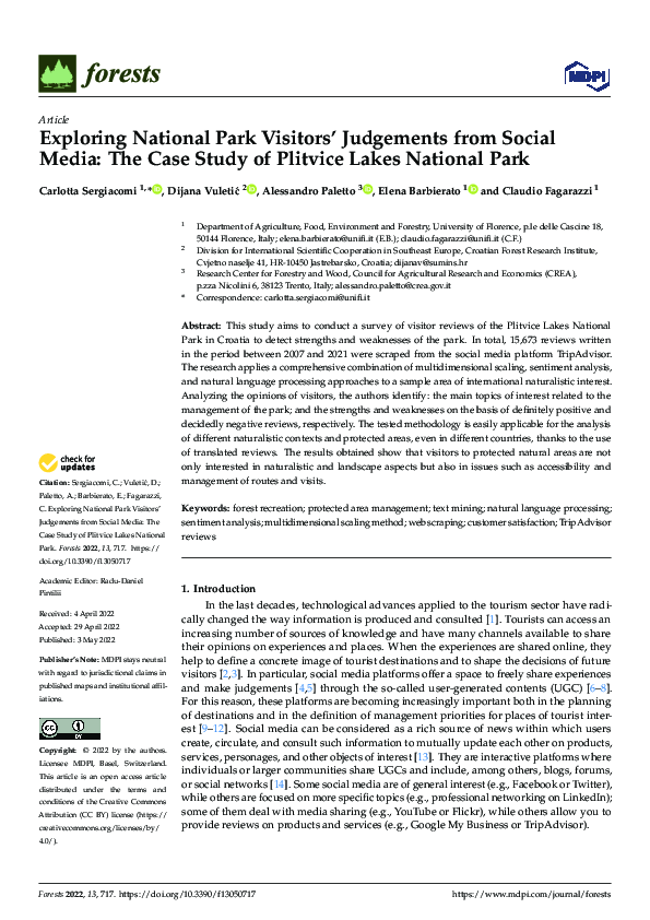 (PDF) Exploring National Park Visitors’ Judgements from Social Media ...