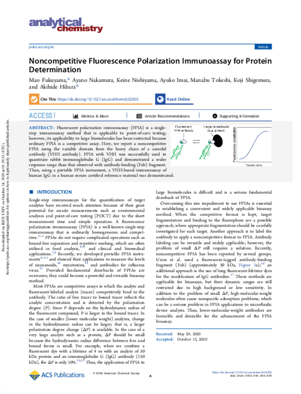 (PDF) Noncompetitive Fluorescence Polarization Immunoassay for Protein Determination