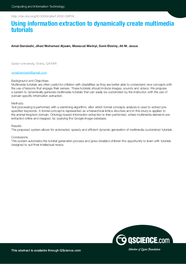 (PDF) Using information extraction to dynamically create multimedia ...