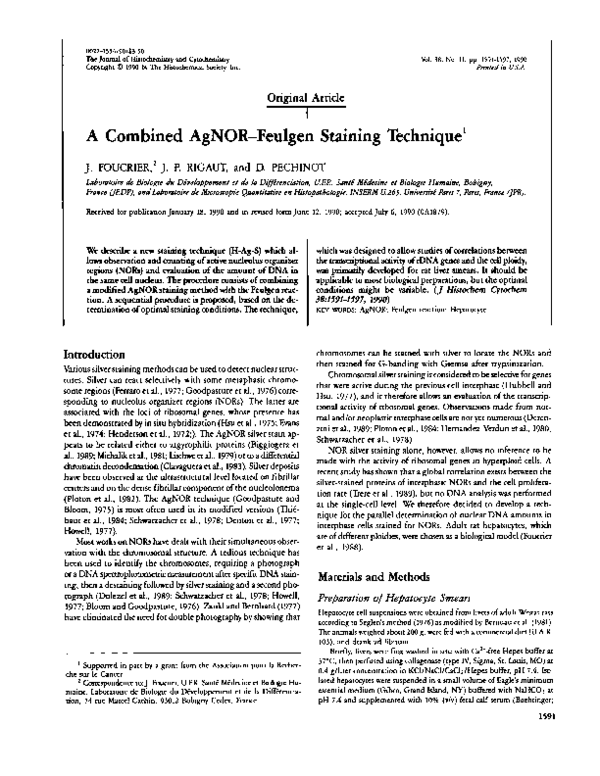 (PDF) A combined AgNOR-Feulgen staining technique