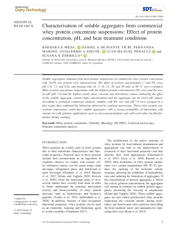 (PDF) Characterisation of soluble aggregates from commercial whey ...