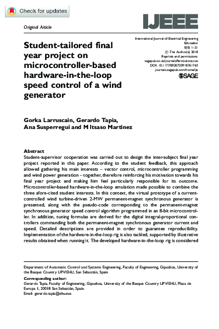 (PDF) Student-tailored final year project on microcontroller-based hardware-in-the-loop speed ...