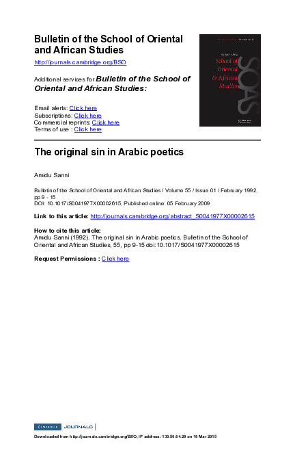 (PDF) The original sin in Arabic poetics