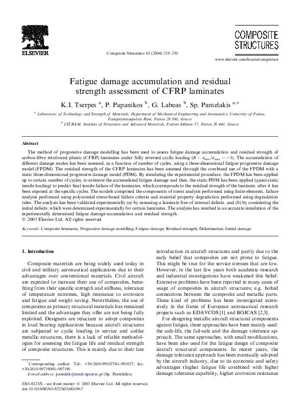 (PDF) Fatigue damage accumulation and residual strength assessment of ...