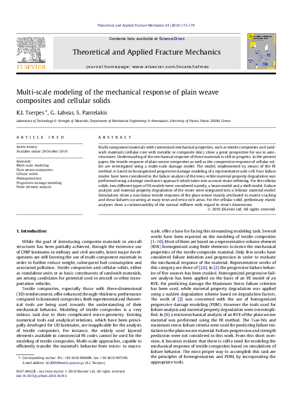 (PDF) Multi-scale modeling of the mechanical response of plain weave ...