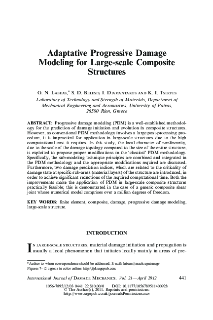 (PDF) Adaptative Progressive Damage Modeling for Large-scale Composite Structures